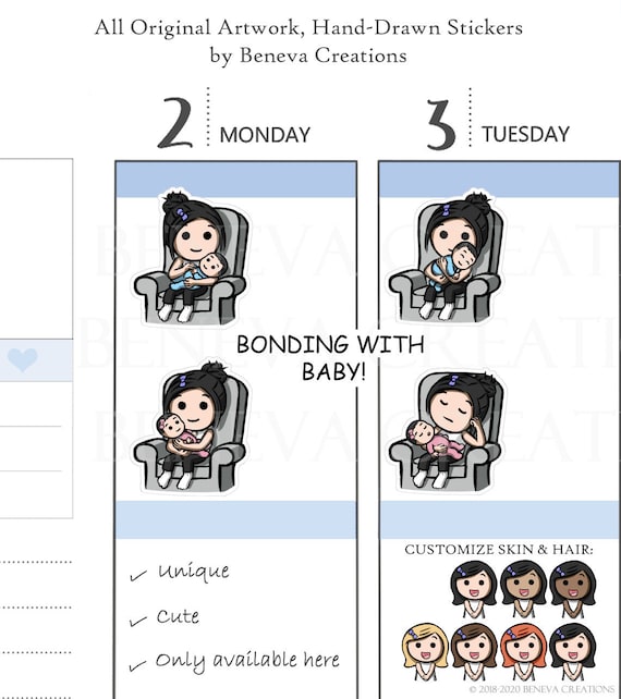 Bonding With Baby Baby Stickers Mom Life Stickers-mum Life | Etsy