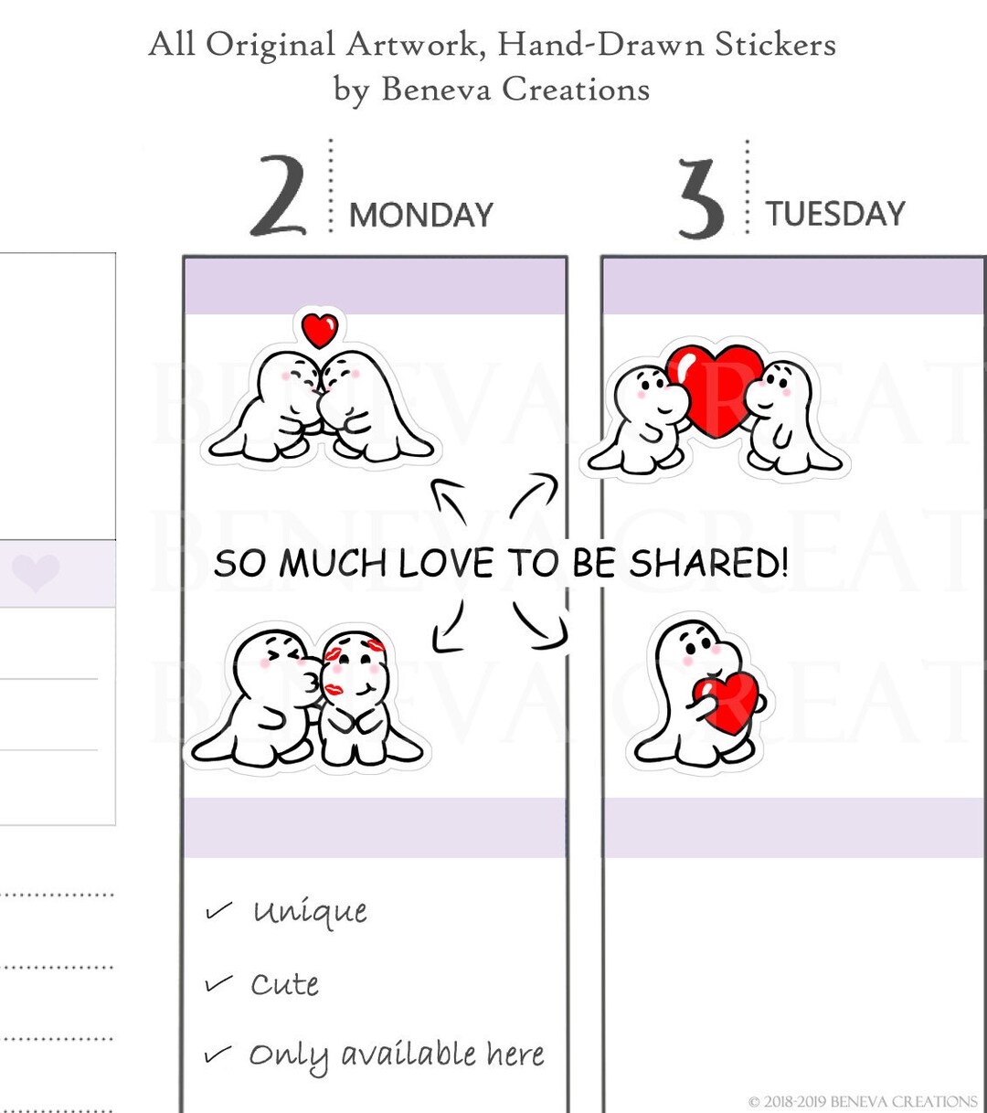 Love Stickers - Heart Stickers - Kisses Stickers - Emotion Stickers ...