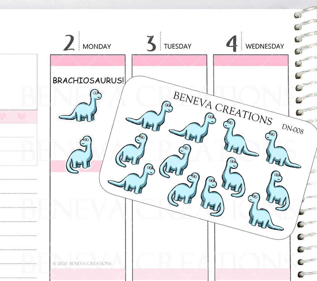 Brachiosaurus Stickers- Dinosaur Stickers - Jurassic Stickers- Dino ...