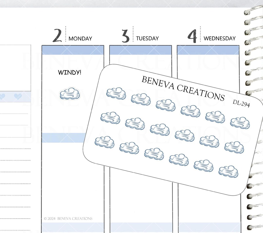 Wind Stickers -windy Stickers -windy Day Stickers- Forecast Stickers ...