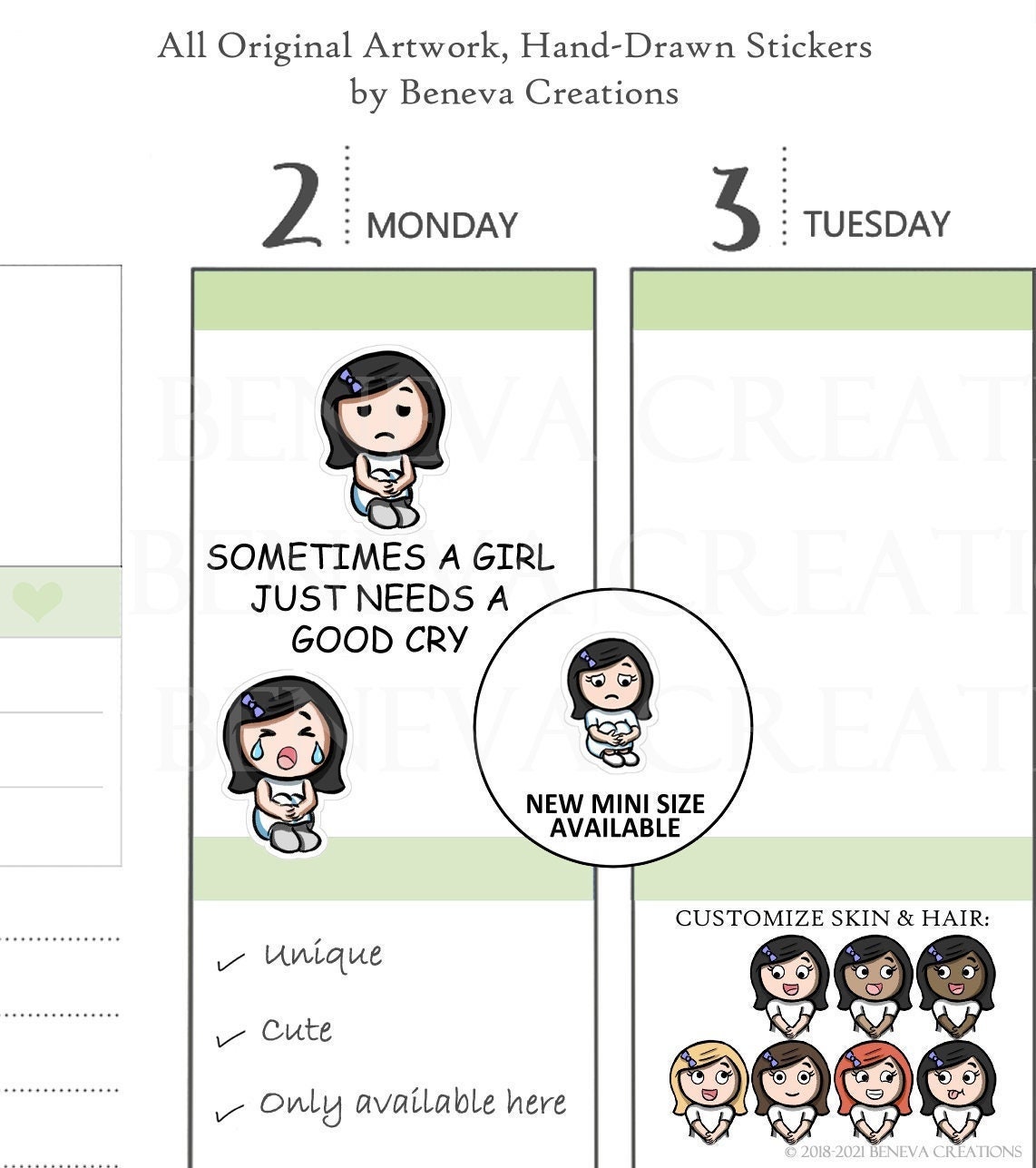 Sad Stickers Crying Stickers Unhappy Stickers period - Etsy Canada