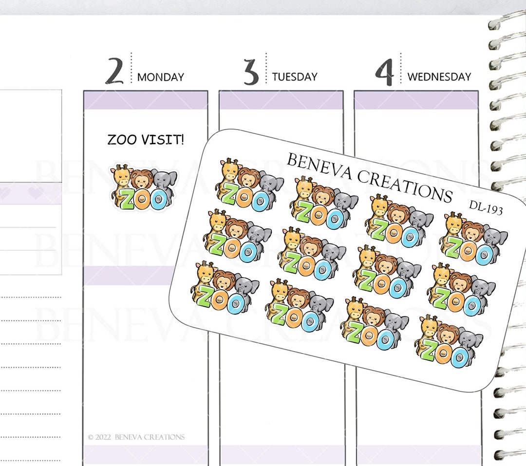 Zoo Stickers- Animal Stickers - Zoo Animals -field Trip Stickers-kid ...