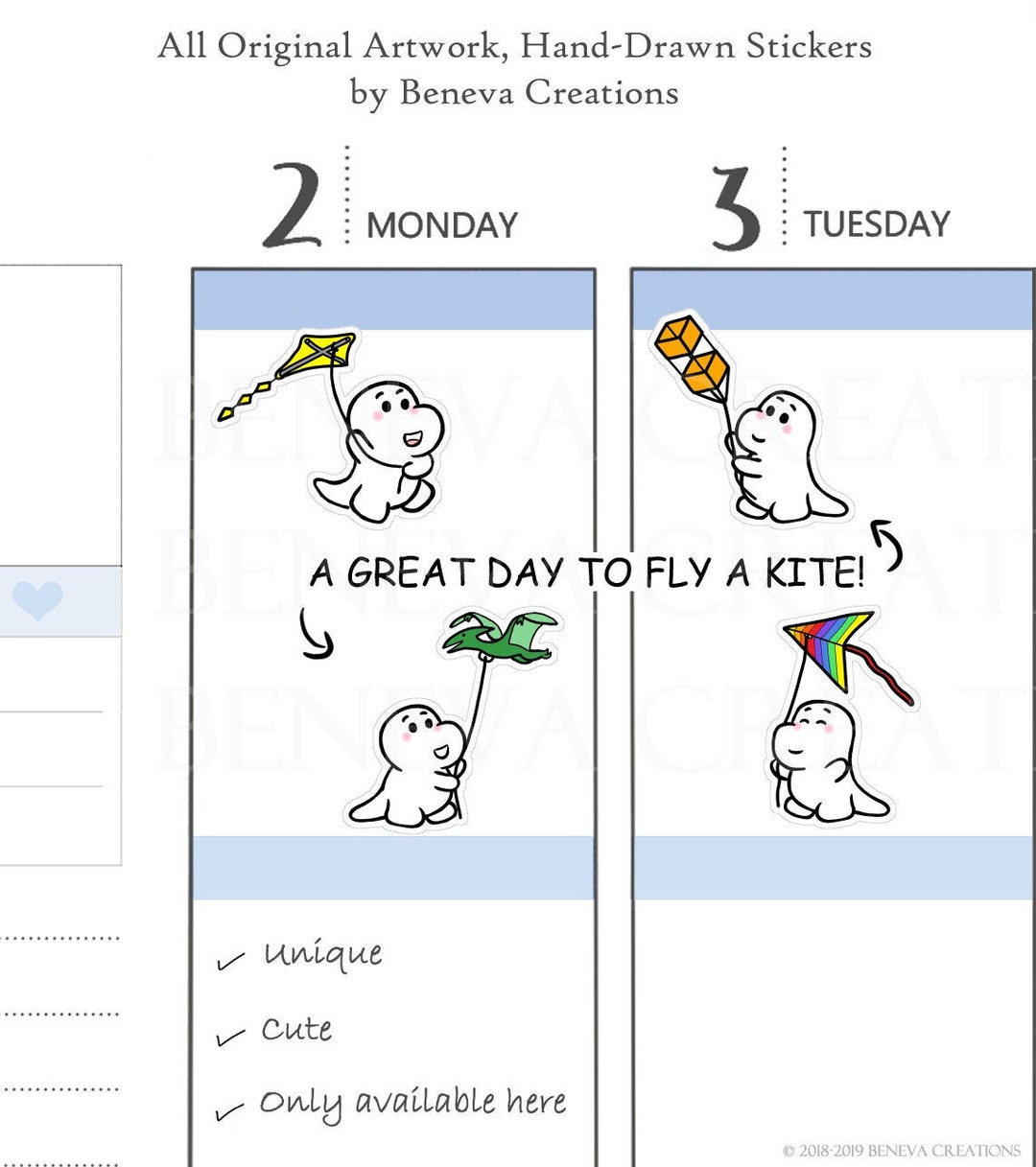 Kite Stickers - Flying Kites - Summer Stickers - Summer Activities ...