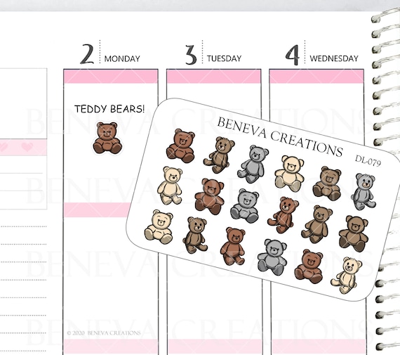 Teddy Bear Stickers Bear Stickers Stuff Animal Stickers toy - Etsy