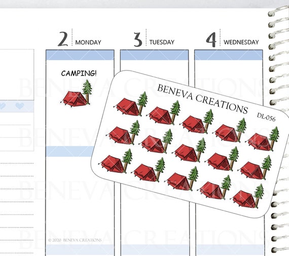 Camping Tent Stickers-tent Stickers-camping Stickers-doodle - Etsy