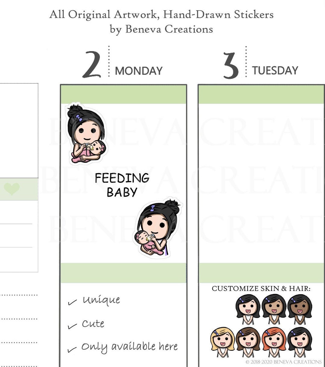 Bottle Feeding Stickers-baby Stickers-mom Life Stickers-feeding ...