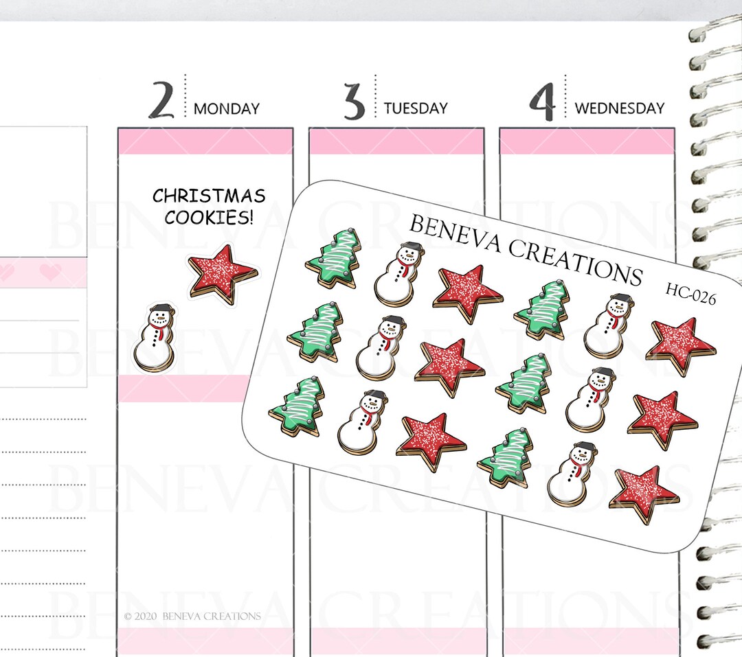 Christmas Cookie Stickers -food Stickers -cookie Stickers-doodle ...