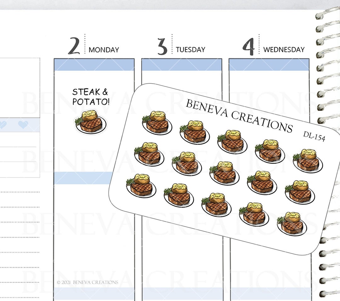 Steak Stickers- Baked Potato Stickers- Steak and Potatoes Stickers ...