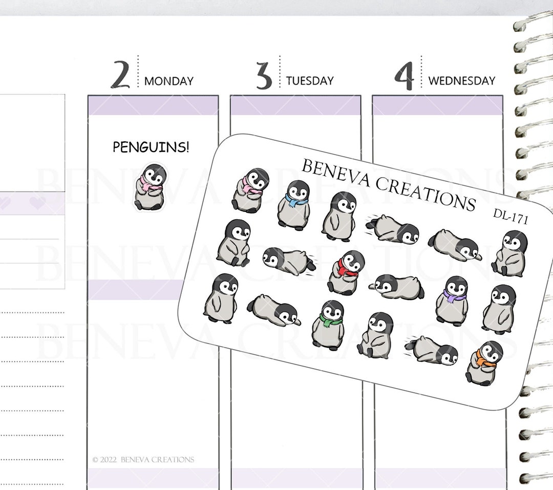 Penguin Stickers- Winter Stickers - Animal Stickers- Holiday Stickers ...