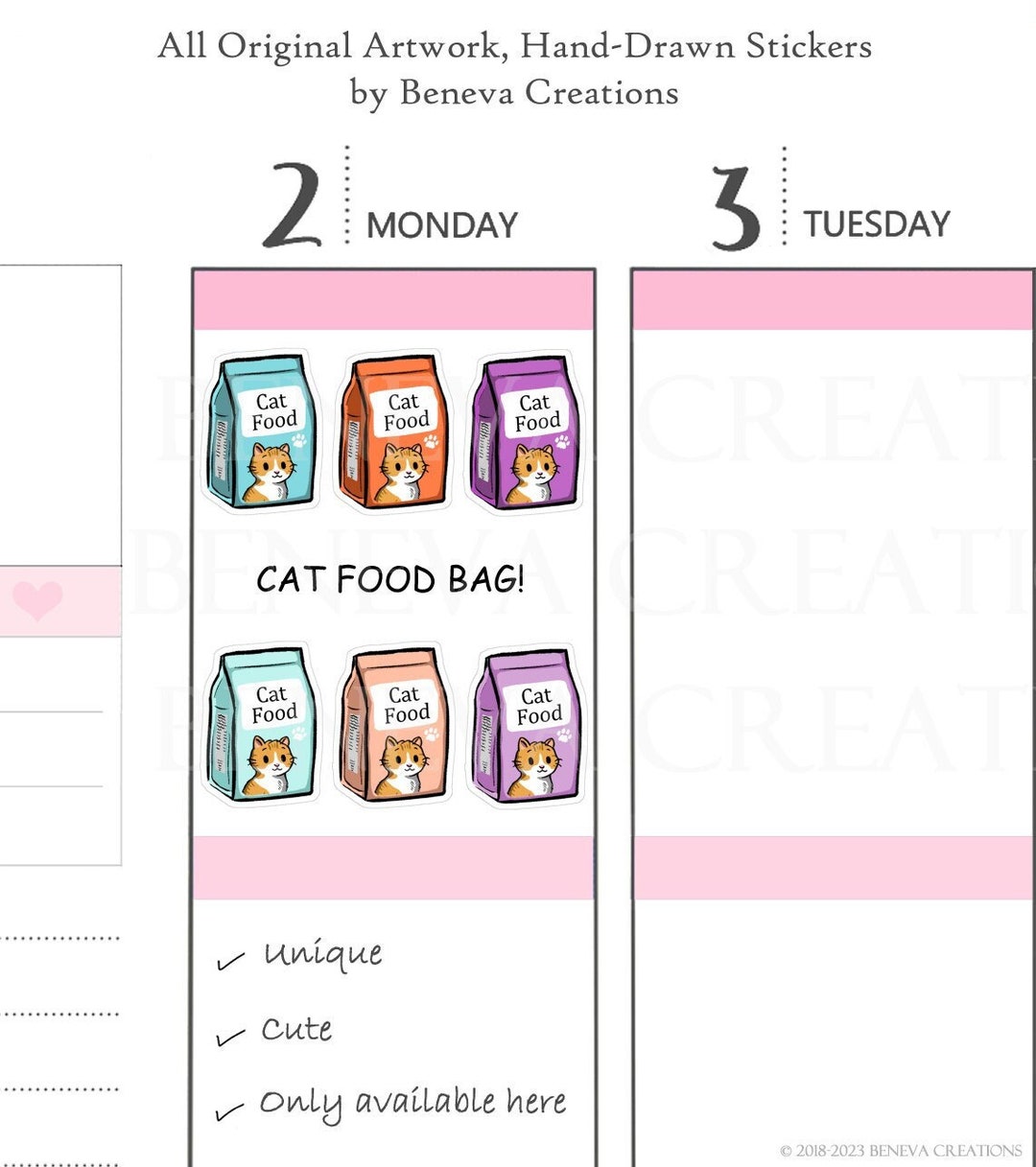 Cat Food Stickers- Kitty Food Stickers - Pet Food Stickers -cat Food ...