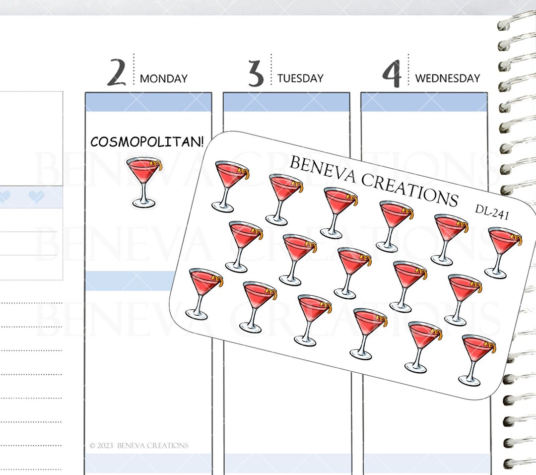 Cosmo Drink Stickers-cosmopolitan Drink Stickers-drink Stickers ...