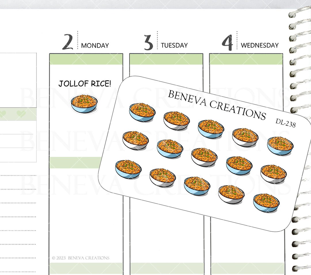 Jollof Rice Stickers -rice Stickers- Food Stickers -dinner Stickers ...