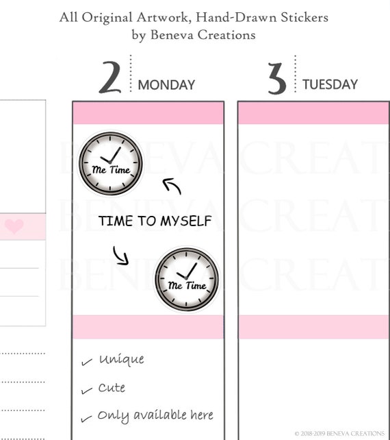 Me Time Stickers Time Stickers Clock Stickers Relax | Etsy