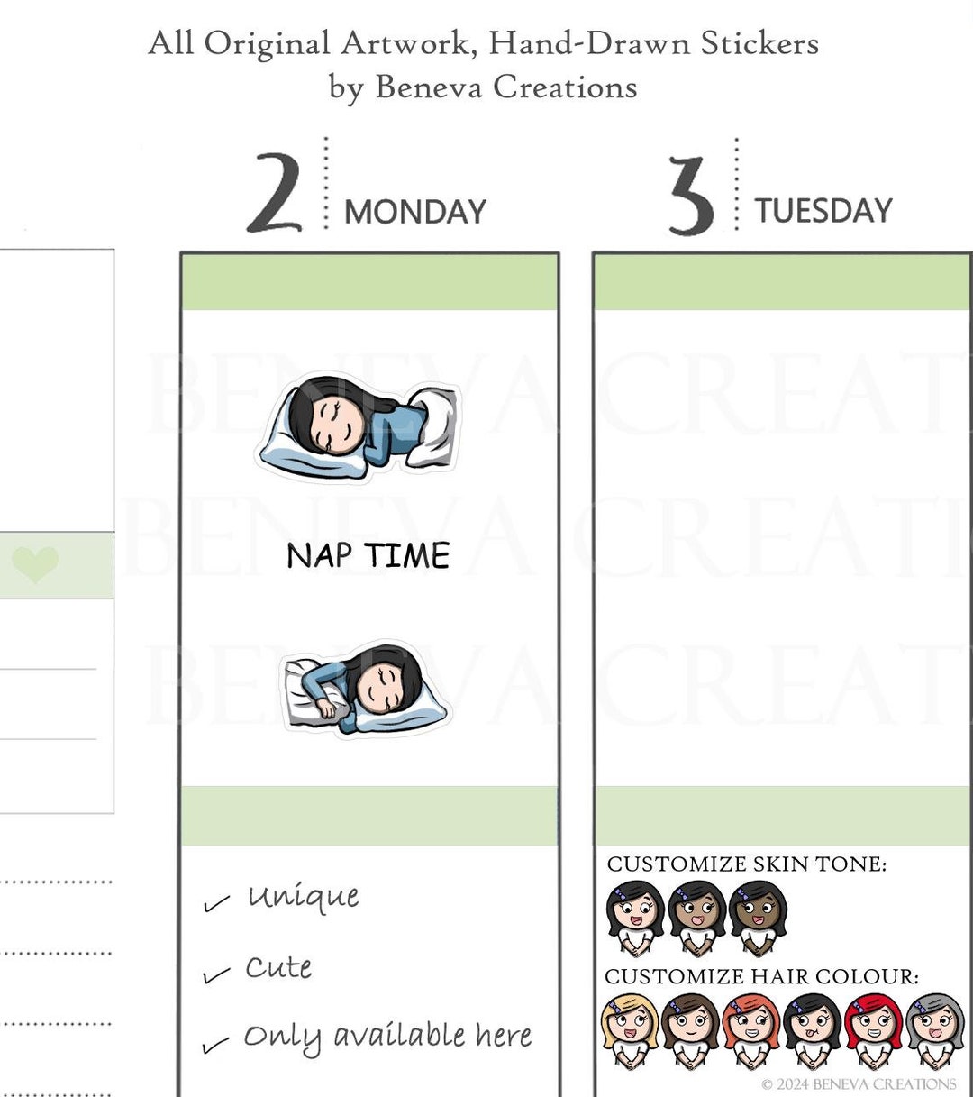 Napping Stickers-nap Stickers-sleep Stickers-home Stickers-character ...