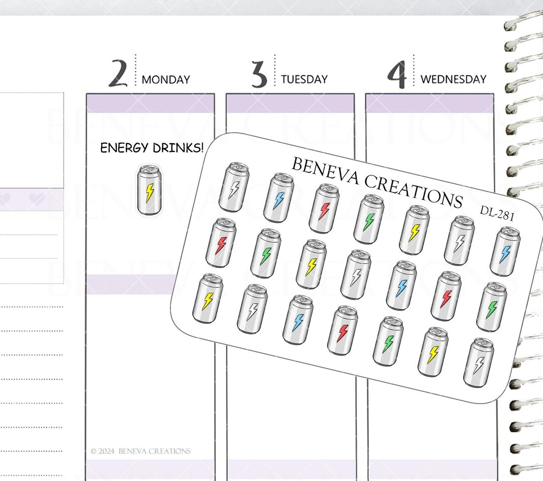 Energy Drink Stickers- Energy Boost Drink Stickers -power Drink ...