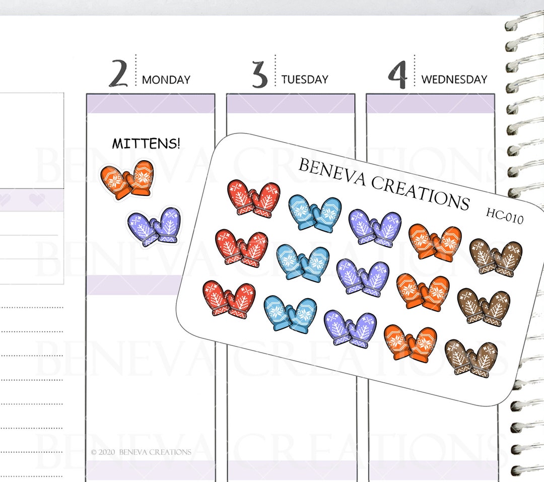 Mitten Stickers - Glove Stickers -winter Clothing Stickers -christmas ...