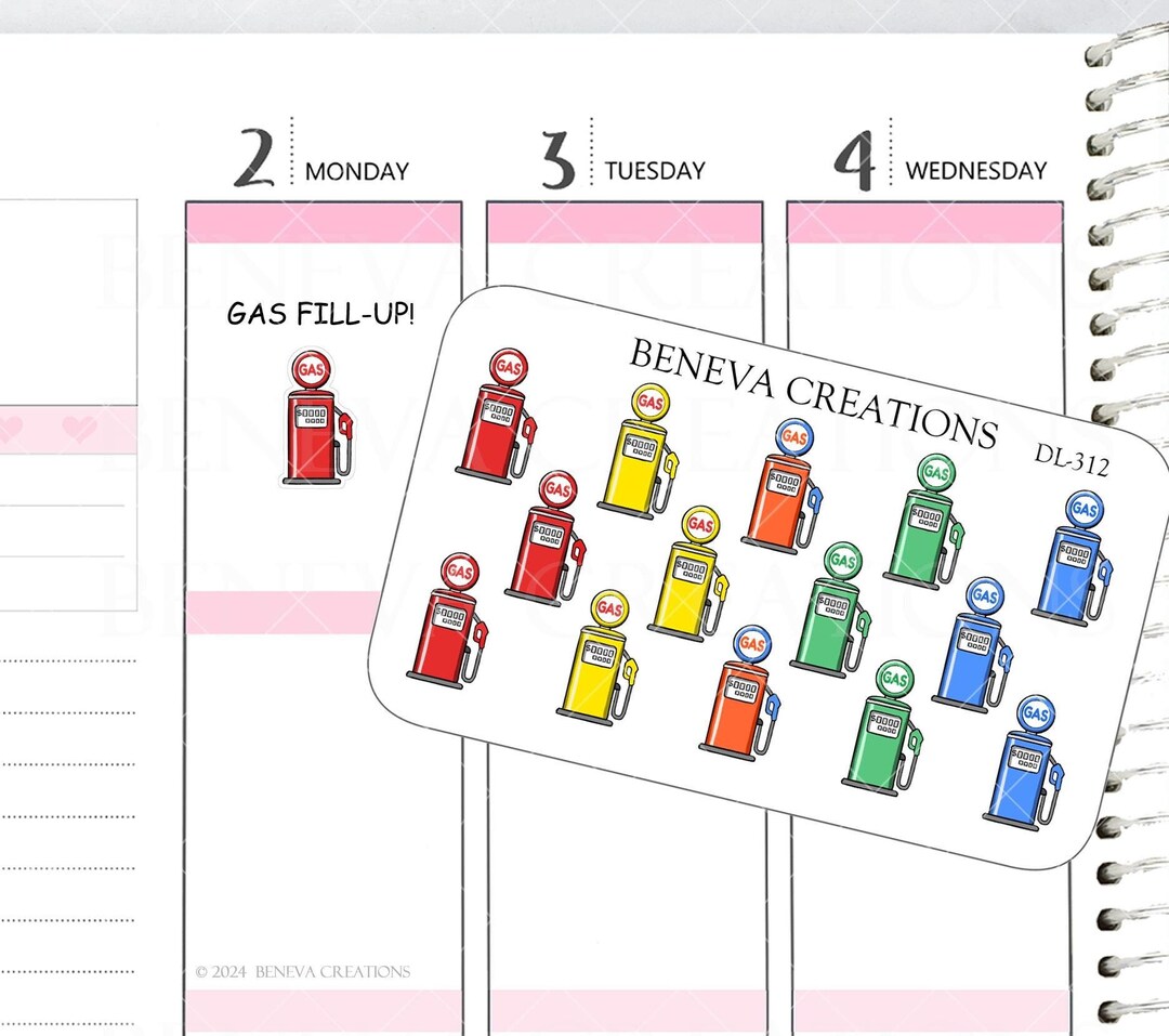 Gas Stickers - Gas Fill-up Stickers - Gas Pump Stickers - Gasoline ...