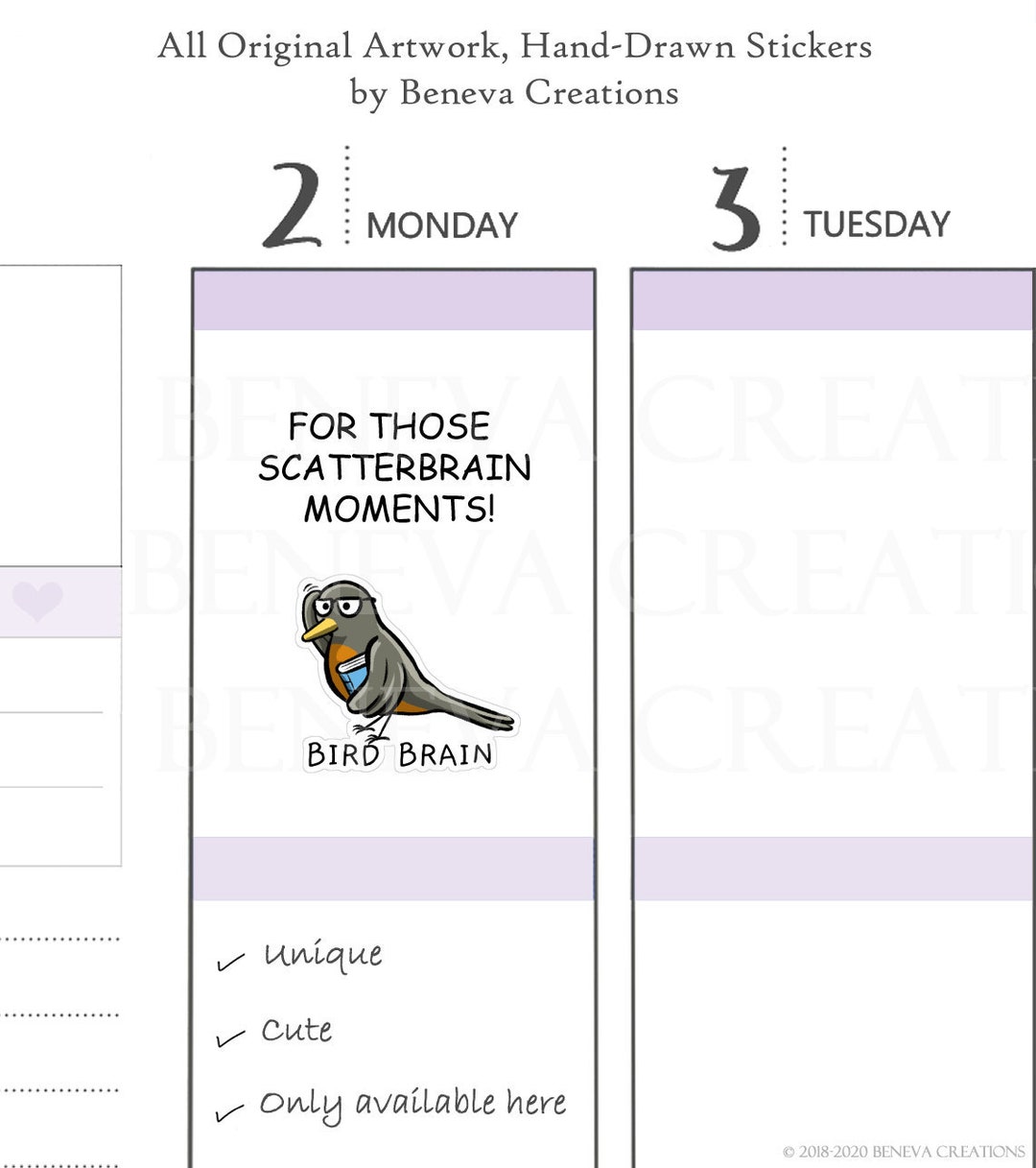 Bird Brain Stickers - Scatterbrain Stickers -forgetful Stickers - Bird Stickers -robin Stickers ...