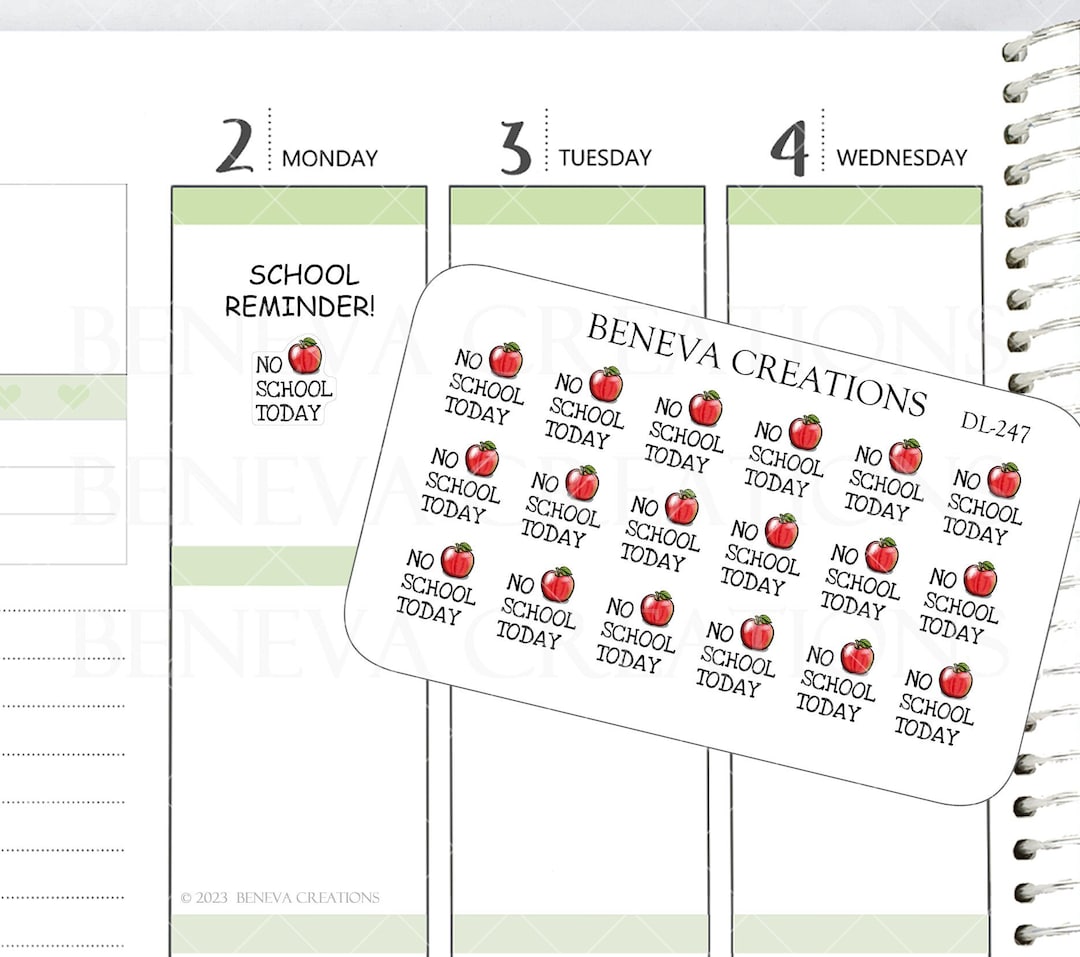 No School Today Stickers- School Reminder Stickers- No School Stickers ...