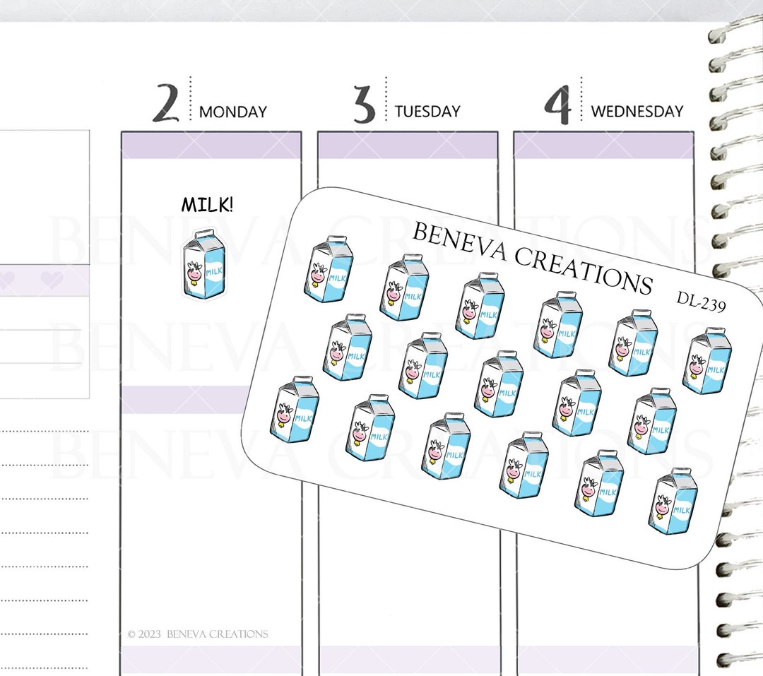 Milk Stickers -milk Carton Stickers -food Stickers -drink Stickers ...