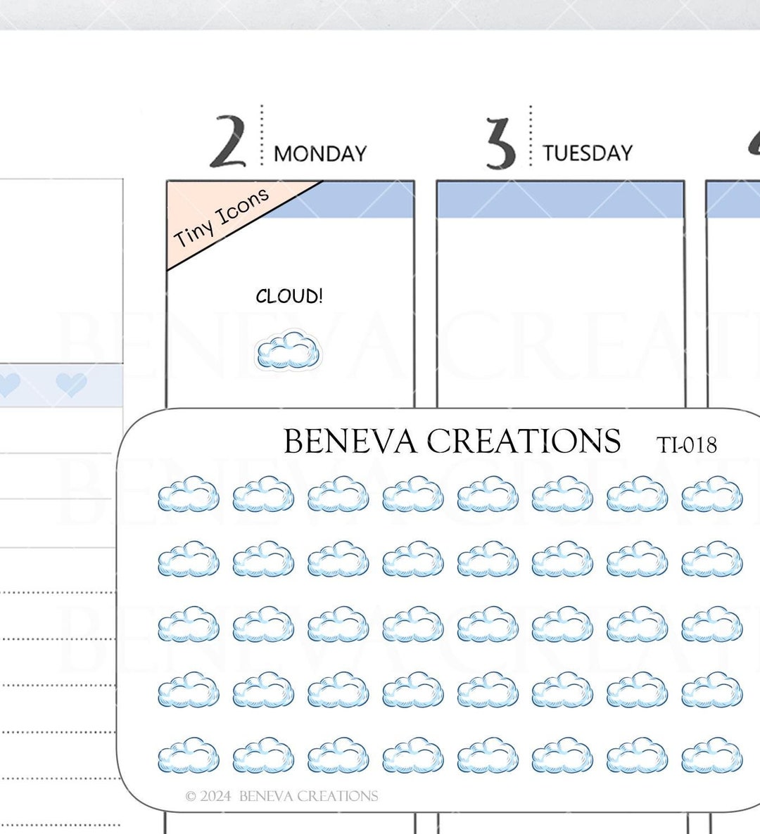 Tiny Cloudy Stickers -cloud Stickers -weather Stickers-forecast ...