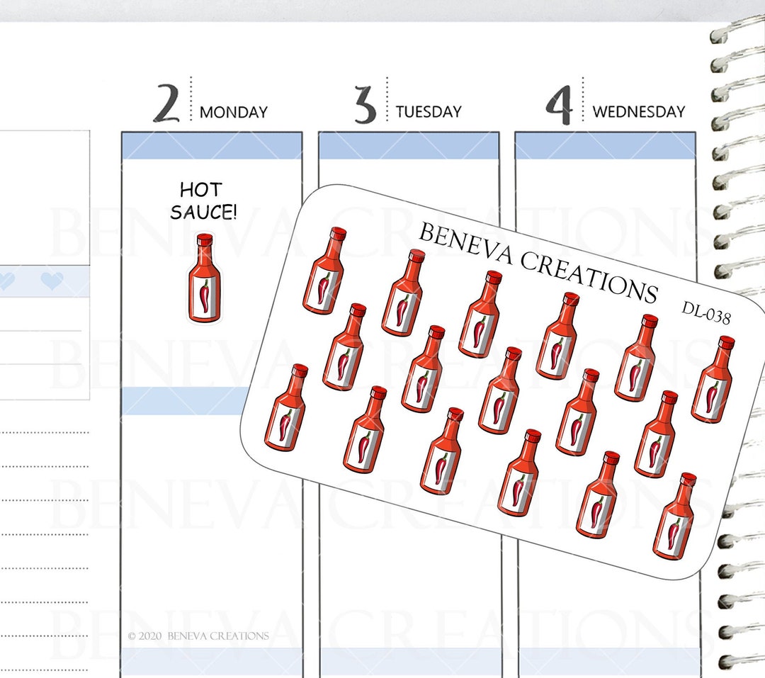 Hot Sauce Stickers -sauce Stickers- Condiment Stickers -hot Stickers ...