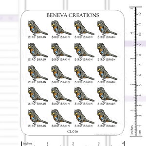Bird Brain Stickers - Scatterbrain Stickers -forgetful Stickers - Bird ...