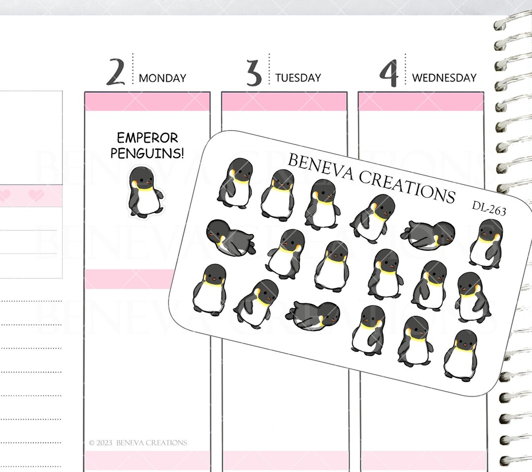 Emperor Penguin Stickers- Winter Stickers - Animal Stickers- Penguin ...