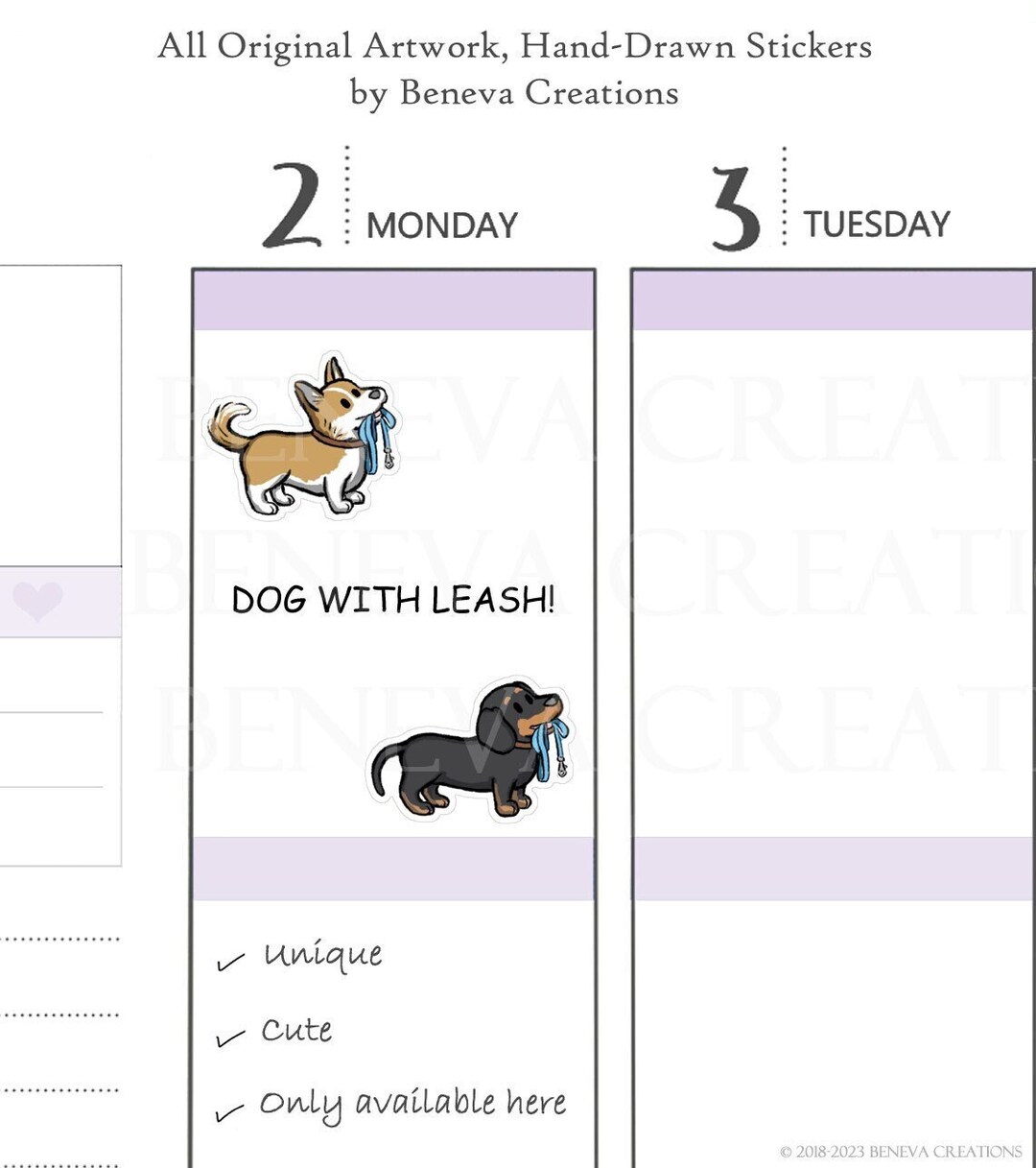 Dog With Leash Stickers-dog Leash Stickers-pet Stickers- Going for a ...