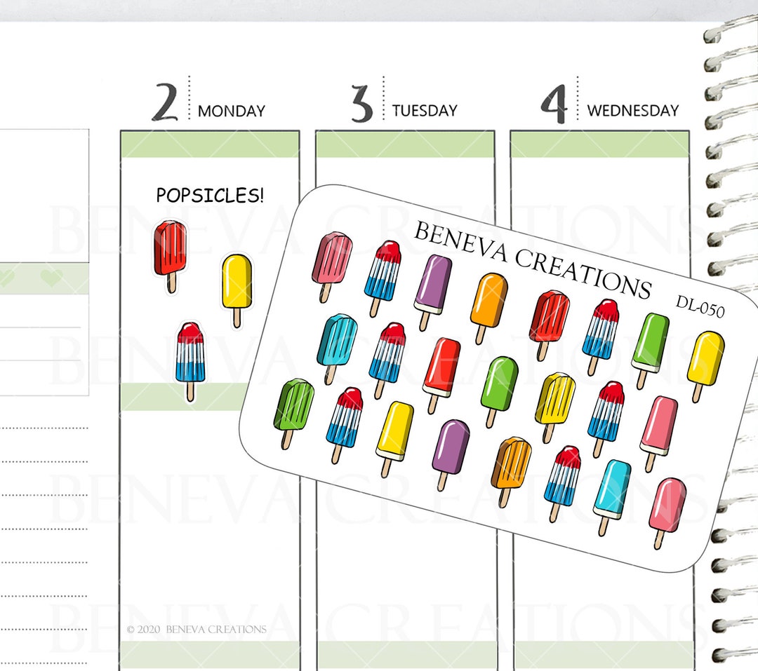 Popsicle Stickers - Dessert Stickers - Ice Cream Stickers - Food ...