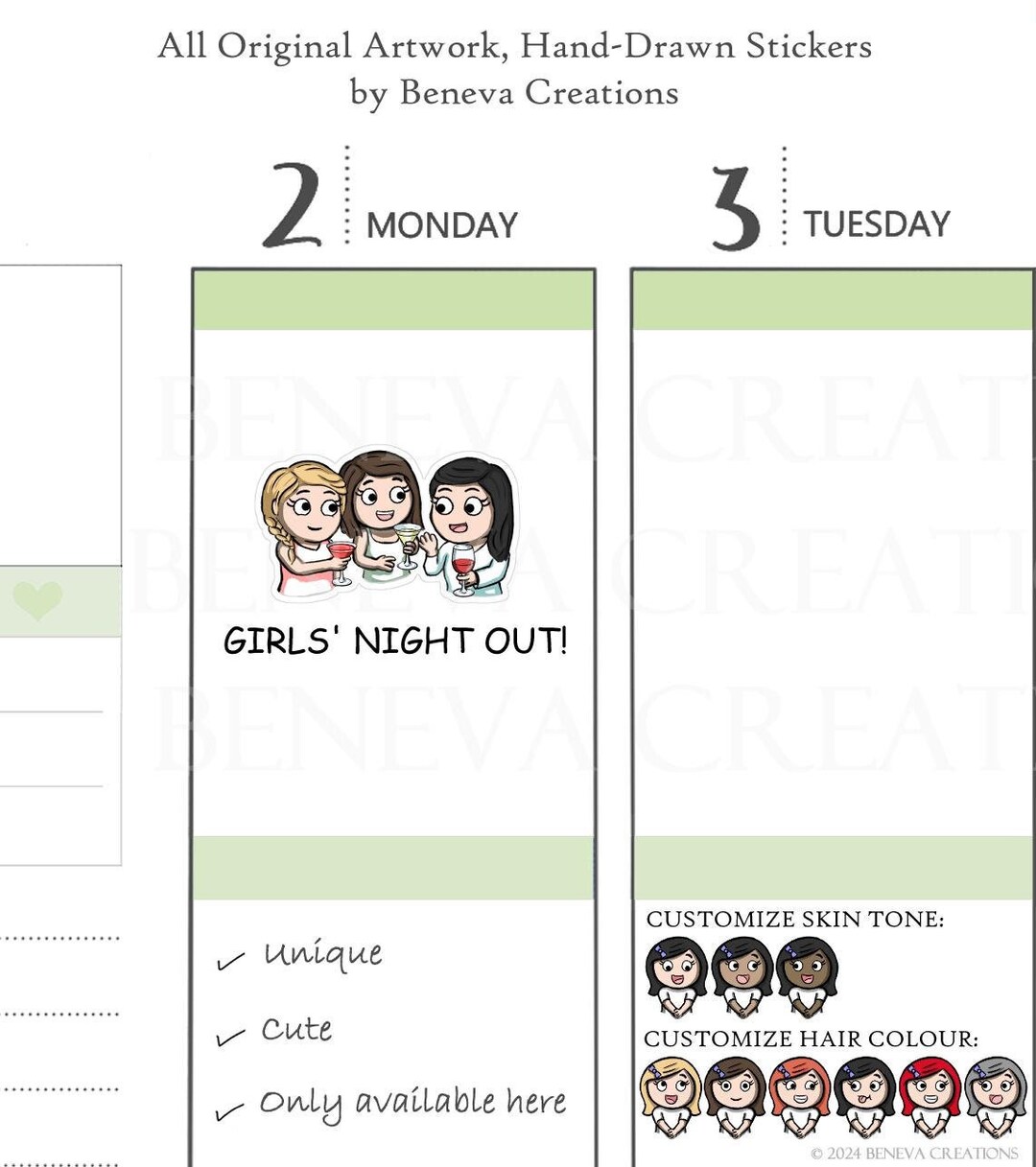 Girls Night Out Stickers- Drink With Friends Stickers- Night Out ...