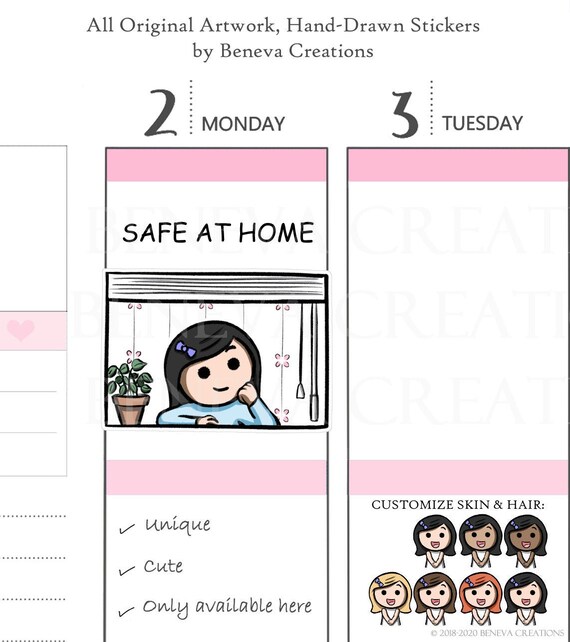 Safe At Home Self-Isolation Stickers Quarantine Stickers | Etsy