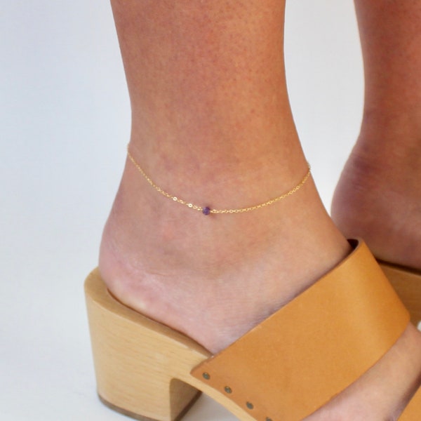 14k Gold Anklet - Etsy