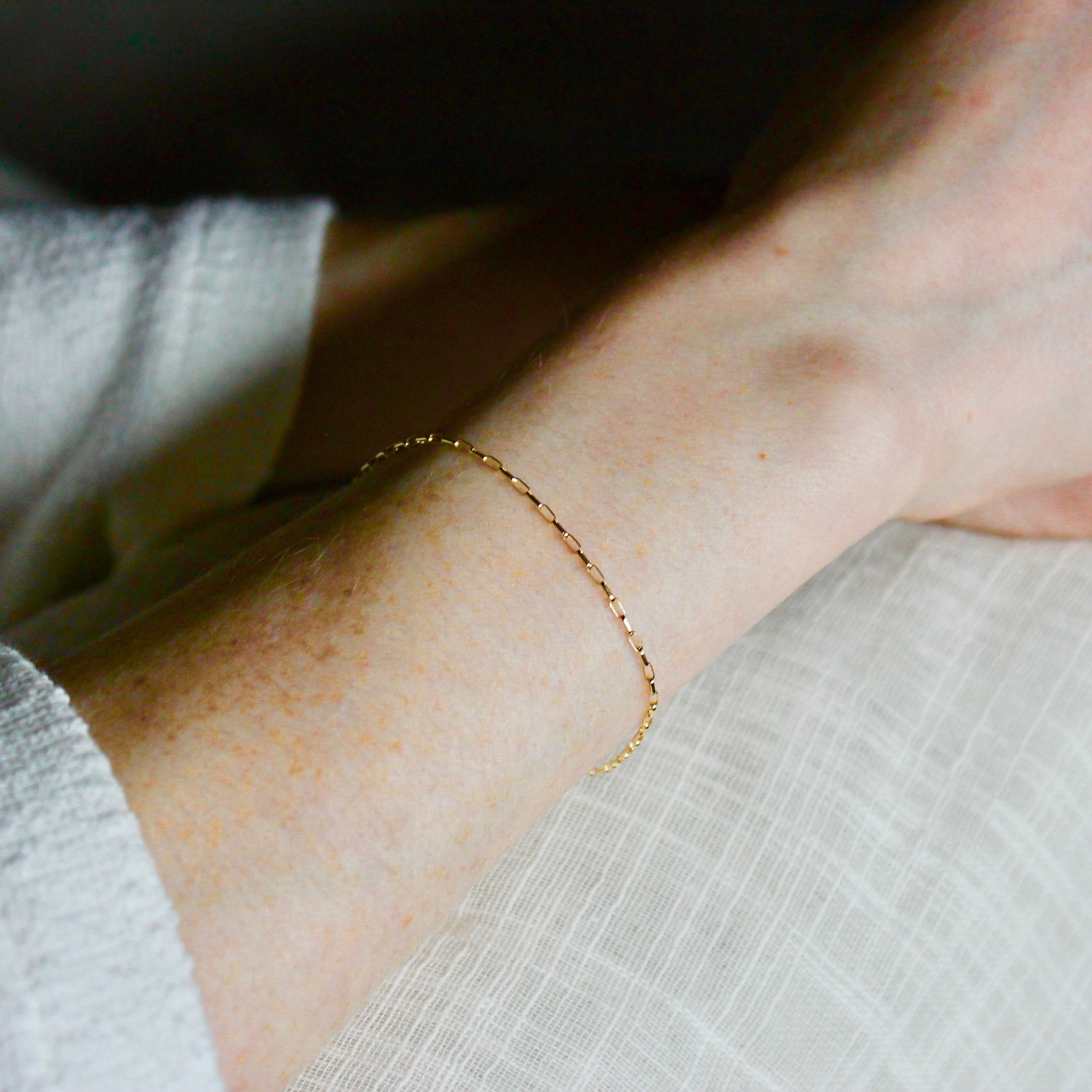 Gold Rolo Chain Bracelet Delicate Rolo Solid 14k Gold - Etsy