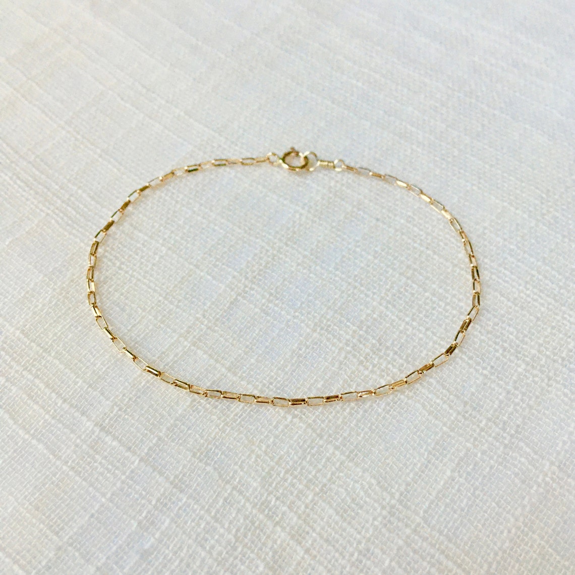 Gold Rolo Chain Bracelet Delicate Rolo Solid 14k Gold - Etsy