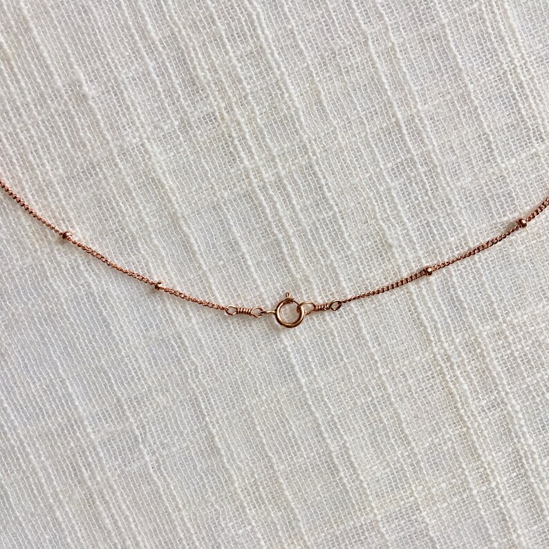 14k Solid Rose Gold Bead Short Chain Necklace Pure 14k Fine | Etsy