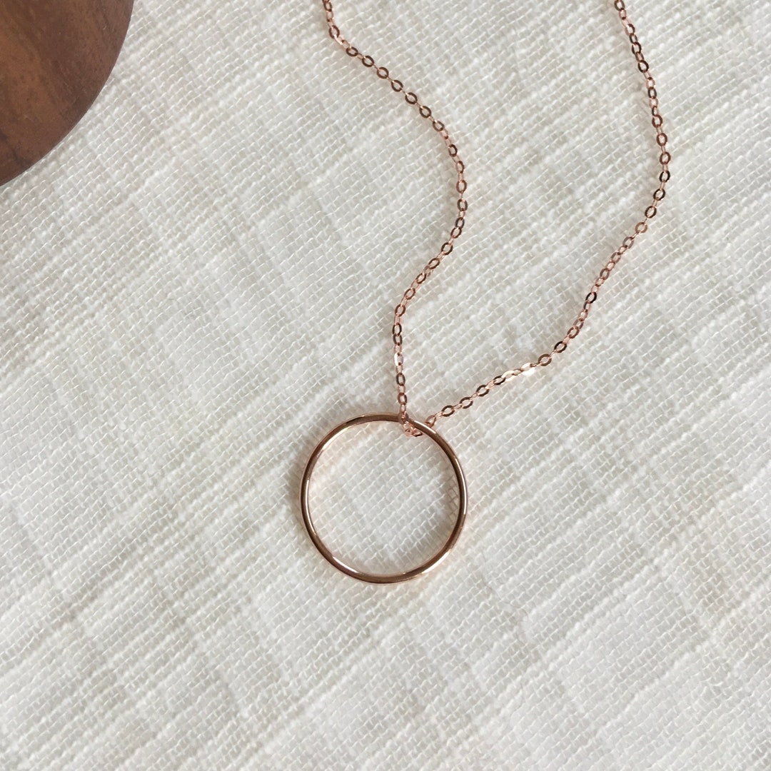 Rose Gold Karma Necklace - Simple, Minimal 14k Rose Gold Eternity ...