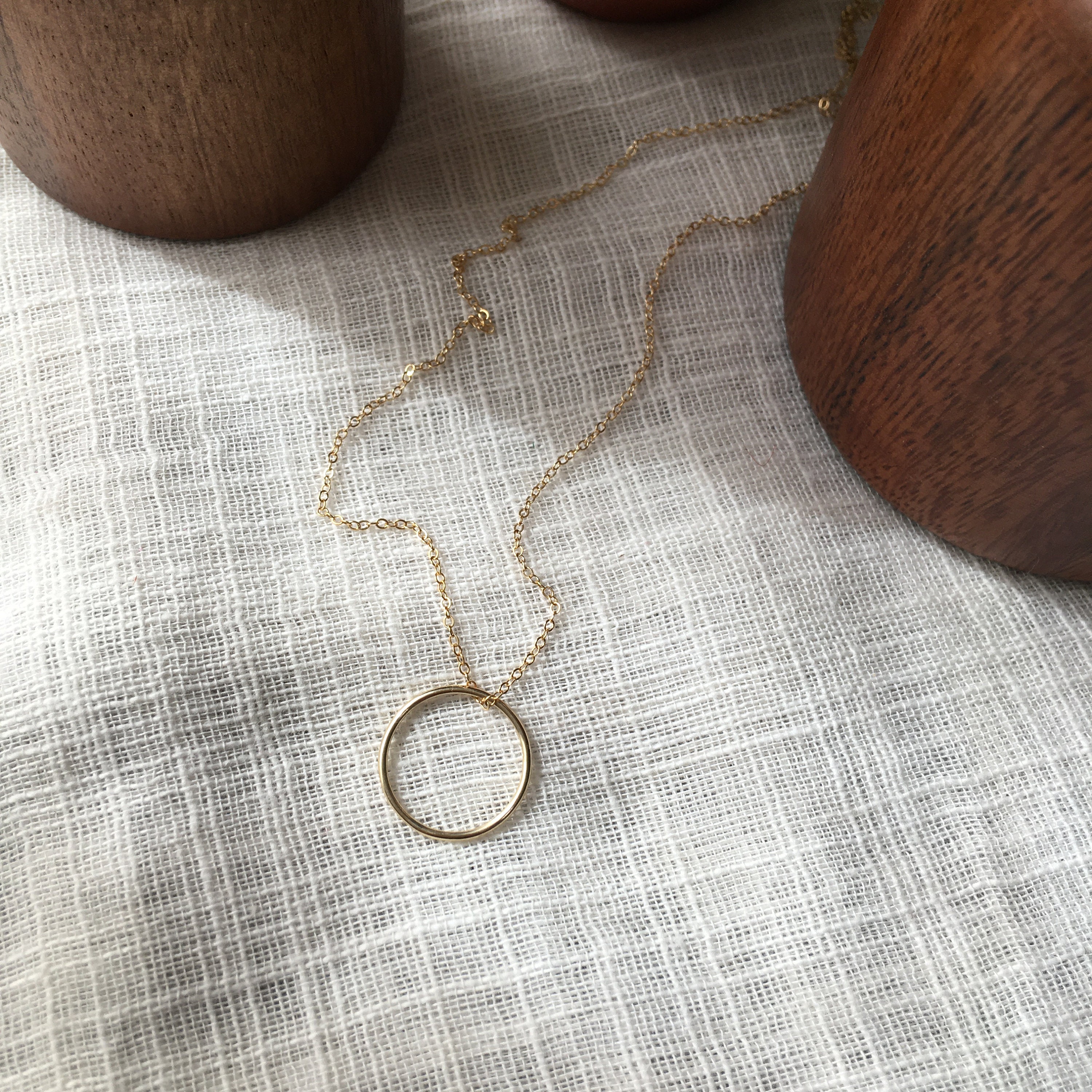 Karma Necklace Solid 14k Gold Eternity Ring Necklace | Etsy