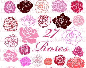 Rose svg rose clipart rose blossom clip art vector digital
