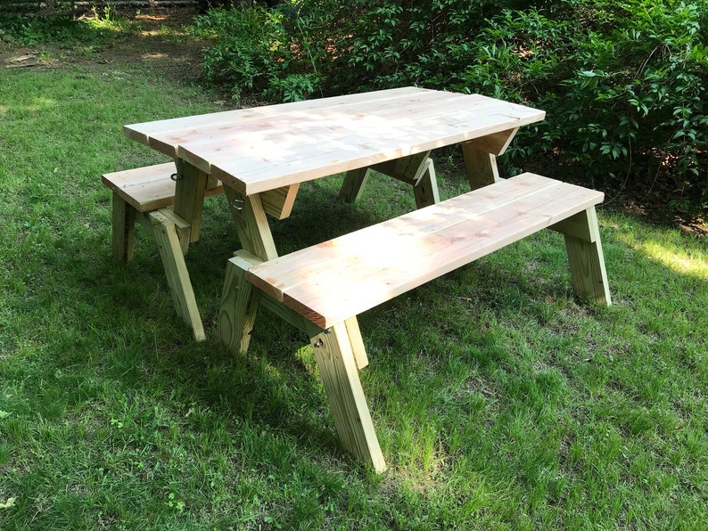 Convertible Picnic Table Benches (2) - Etsy