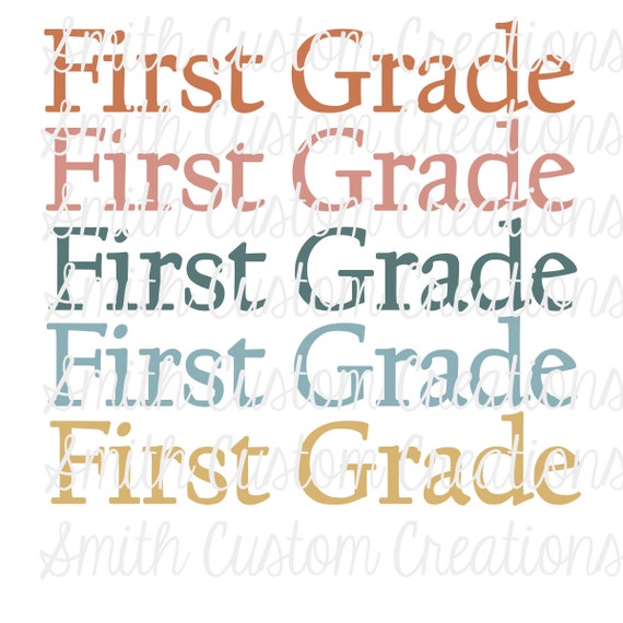 First Grade Digital PNG Download - Etsy