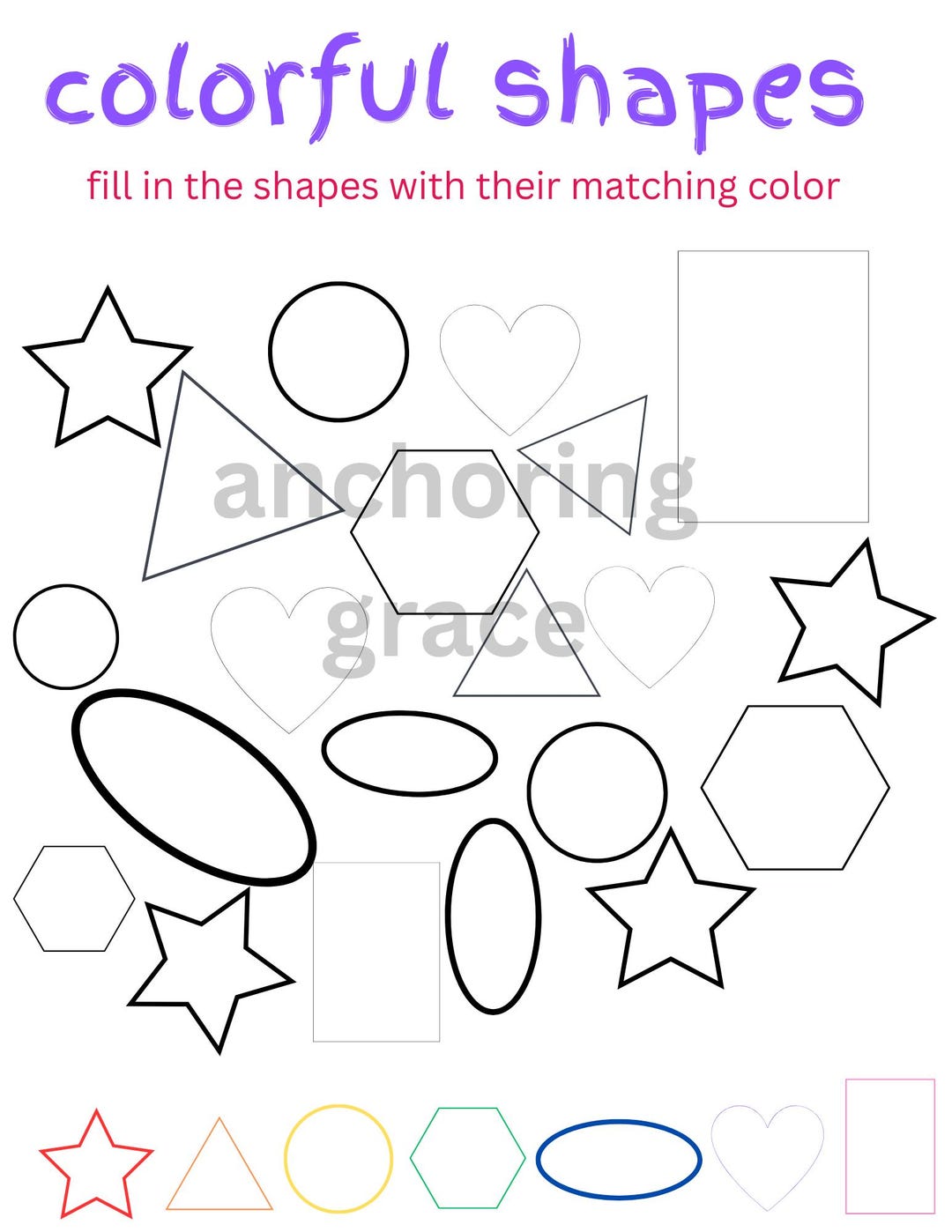 Preschool Prep Printable,. Color Matching, Shape Matching - Etsy