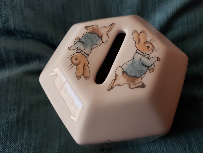 Vintage Peter Rabbit Piggy Bank; Wedgewood Piggy Bank; 1947 Wedgewood ...