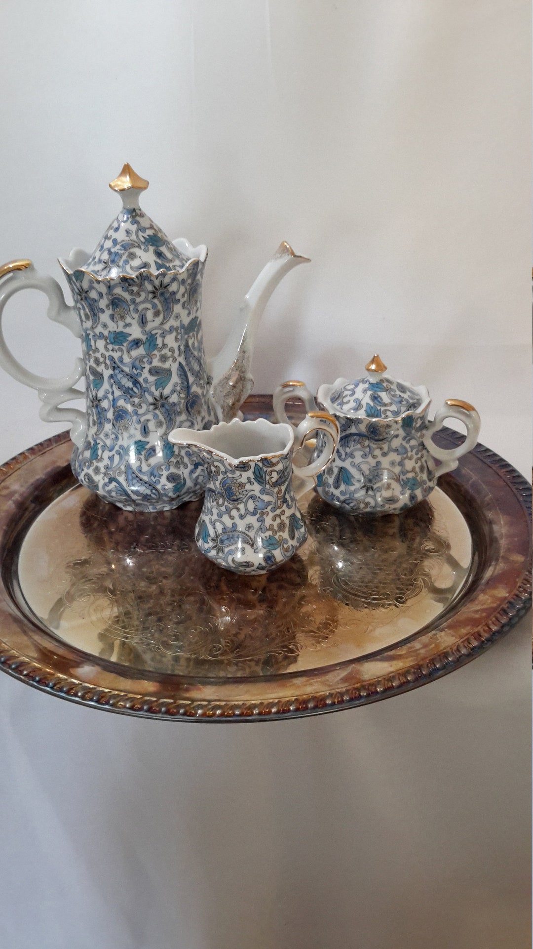 Vintage Coffee Set; Victorian Style Coffee Set; Lefton China Coffee Pot ...