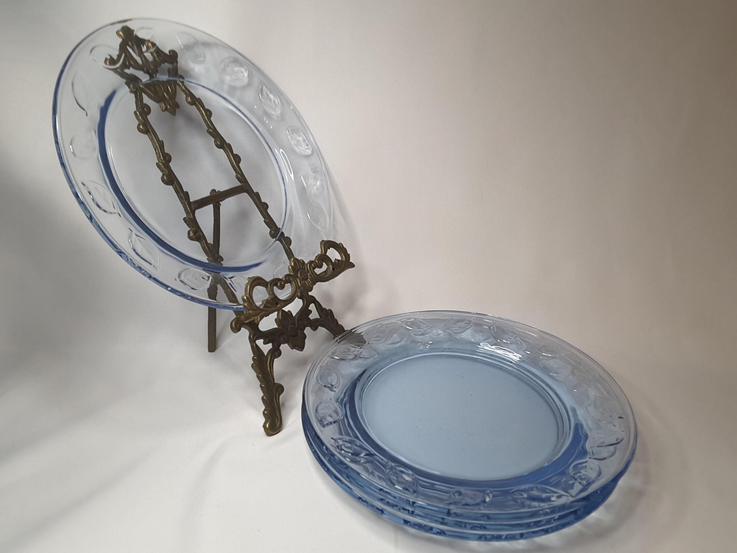 Vintage Blue Lunch/salad Plates Set of 4 - Etsy