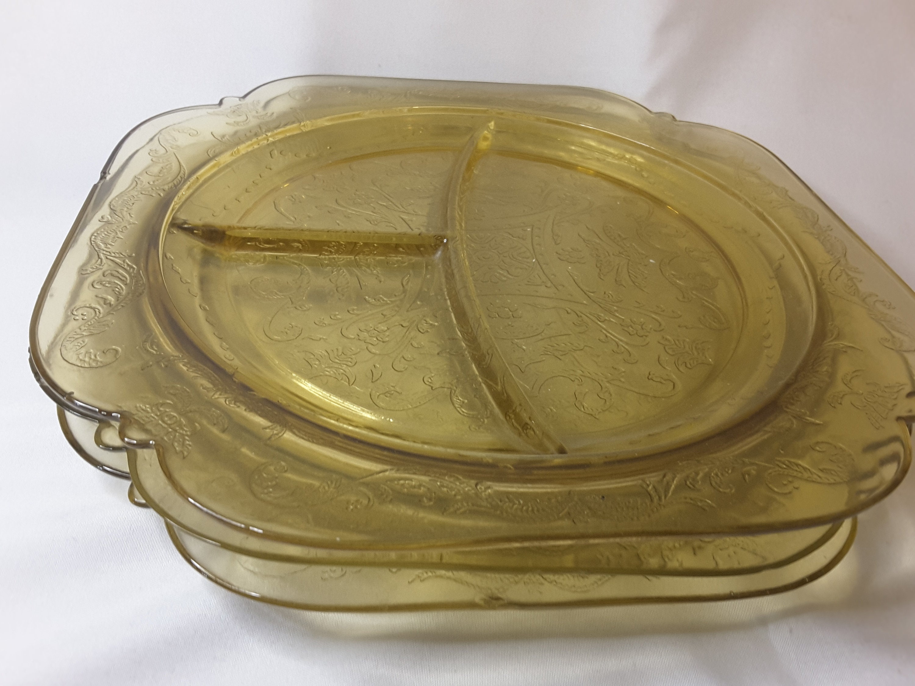Dining & Serving Kitchen & Dining Madrid Amber Depression Glass ...