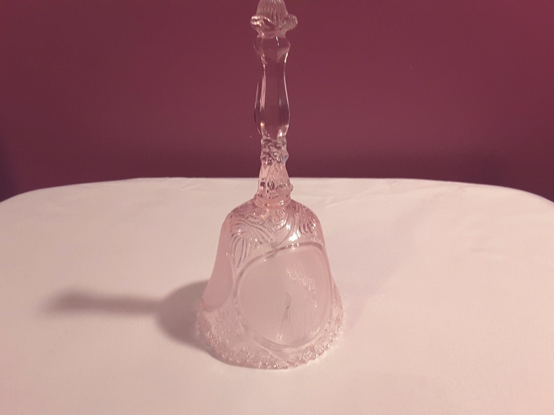 Pink Glass Dinner Bell - Etsy