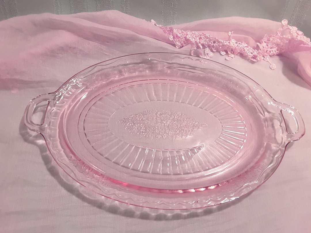 Depression Glass Pink Tray; Anchor Hocking Mayfair Pink; 1930s Pink ...