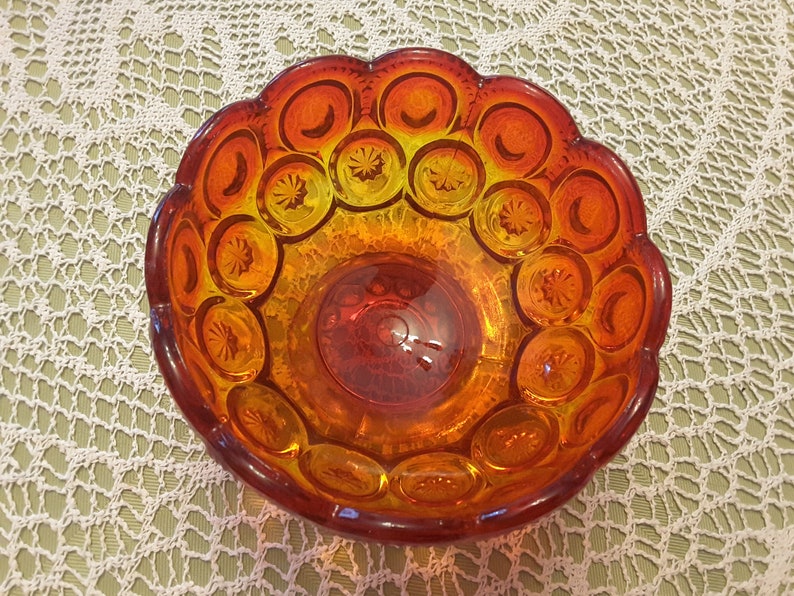 Amberina Vintage Moon and Stars Candy Dish With Lid Candy - Etsy