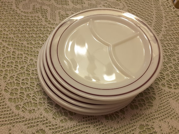 Vintage Corning Grill Plates Set of 5 Milk Glass Vintage | Etsy